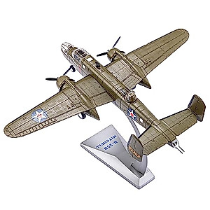 NUOTIE B-25B Mitchell Tokyo Raid 1/72 Bomber Metal Model Kits with Stand WWII Diecast Alloy Airplane Combat Plane Prebuild Military Aircraft Collection(Wispper)