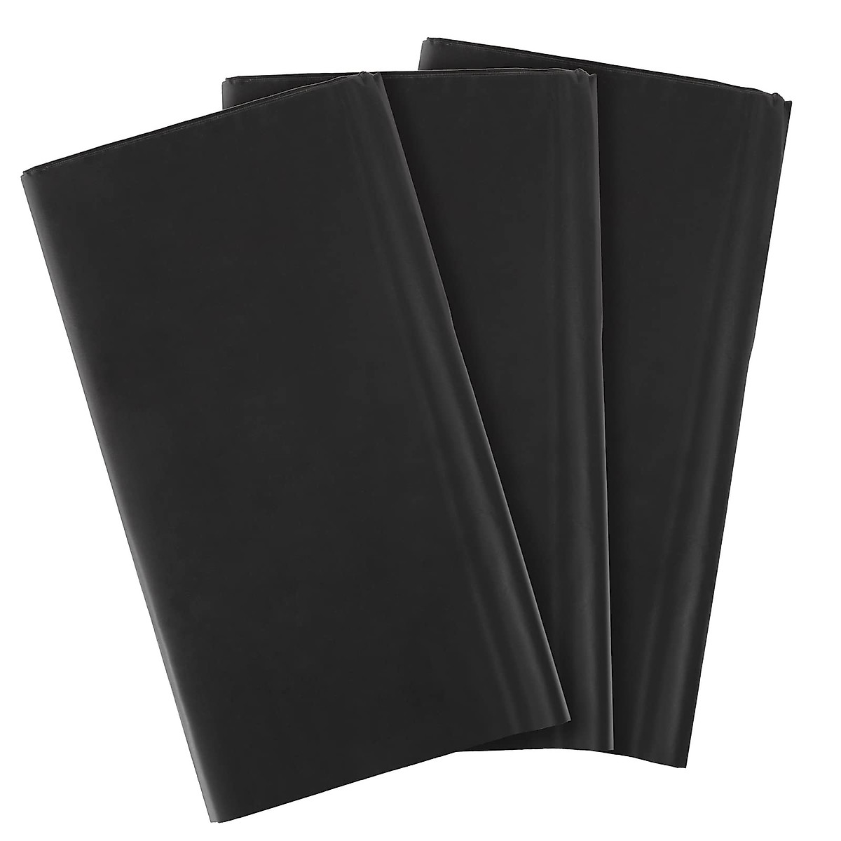 Juvale 3 Pack Black Plastic Tablecloth for Rectangle Tables, 54 x 108 Inches, Disposable Tablecloth Cover for Birthday, Halloween & Graduation Party Table Decorations