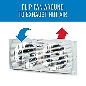 Holmes Window Fan with Twin 6-Inch Reversible Airflow Blades, White