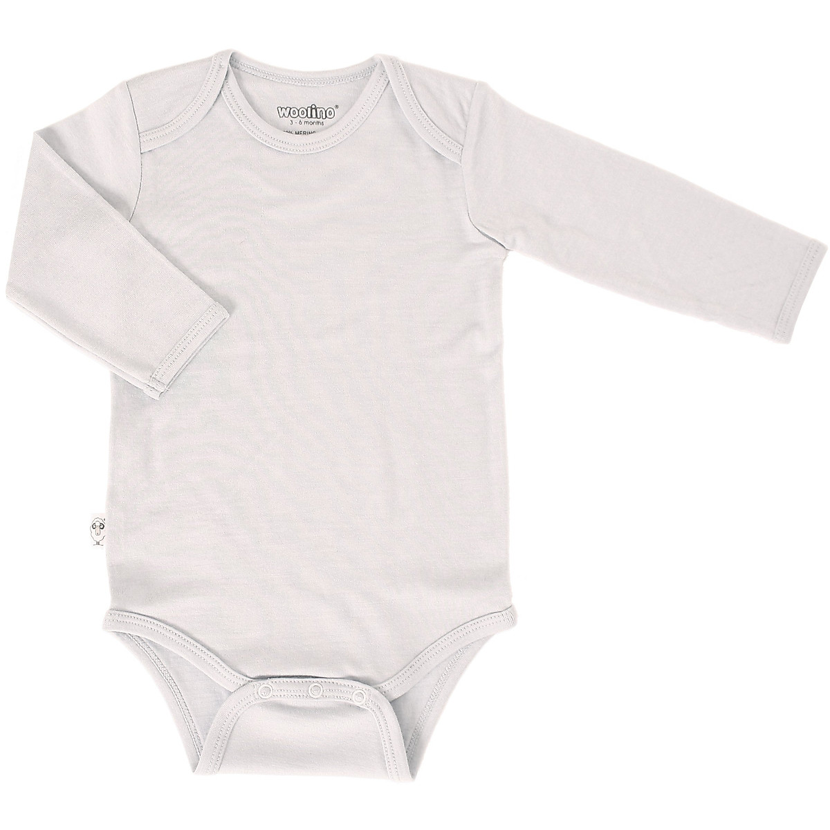 Woolino 100% Superfine Merino Wool Baby Bodysuit - Long Sleeve Onesies for Boy and Girl -12-18 Months - Oat
