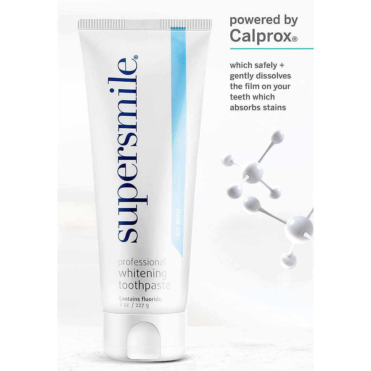 Supersmile Professional Teeth Whitening Toothpaste with Fluoride, Icy Mint, 8 oz