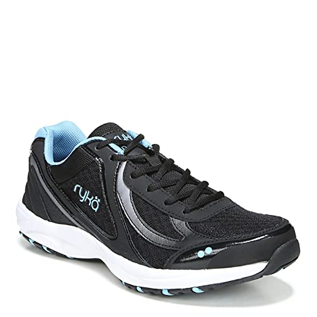Ryka Women's Dash 3 Athletic Shoe, Black/Meteorite/nc Blue, 8.5 M US