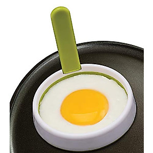 MSC International 17343 50666 Joie Eggy 3.5" Non-Stick Silicone Compact Egg Ring with Folding Handle, Assorted Colors