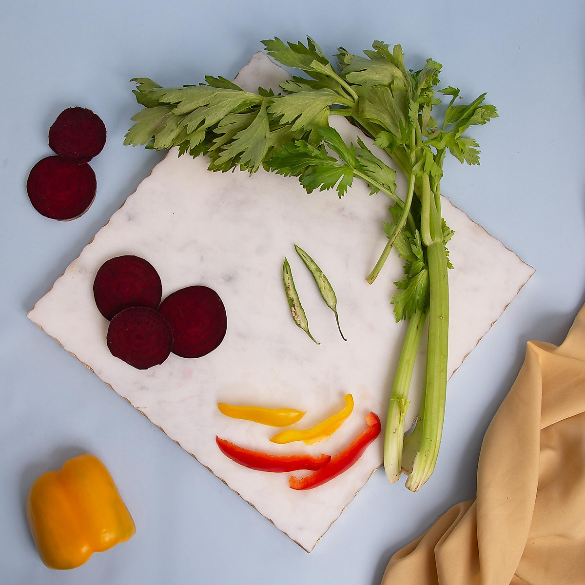 ecstassy Marble Cheese Server Square 11.25 Inches: 100% Natural Marble Charcuterie Board | Cheese Board | Marble Serving Platter | Cup Cake Platter with Gold Foiling