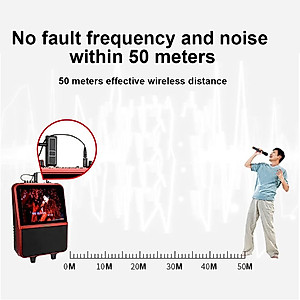 Microphone, VHF Handheld Cordless Dynamic Mic System with USB Receiver for Karaoke Wedding Party Singing Classroom