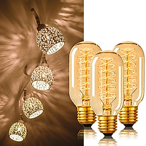 Figame T45 Retro Edison Light Bulb 60w 6 Pack, 120v, E26 Base Dimmable, Incandescent Bulb, 2200k Amber Warm Yellow, Antique for Home Lighting Decoration, Suitable for Home and Office Lighting