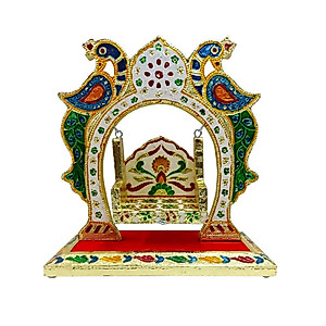 Peacock Jhula For ladu Gopal/ Bal Krishna jhula, Swing Palana Laddu Gopal for Puja,Home,Office decor Jhula (9.5 x5x10 Inches)