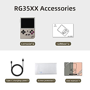DREAMHAX RG35XX Portable Game Console with 640*480 3.5 Inch IPS Screen Built-in 5470+ Games Linux System, Handheld Video Games Support Gamepad and HDMI TV Output, Retro Game Gift (Gray)