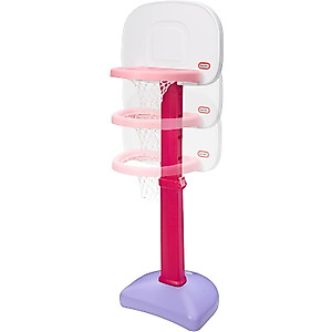 Little Tikes Easy Score Basketball Set (Pink, 3-Balls) and T-Ball Set (Pink, 5-Balls) - Bundle