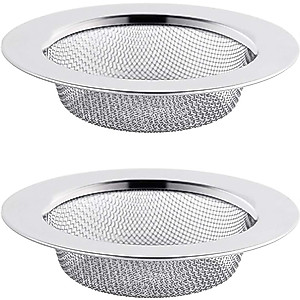 Generic 2 Pack Kitchen Sink Strainer, Stainless Steel Mesh Drainage Strainer, 7.5cm Drainage Strainer, Bathroom Sink Stopper, Hair Receiver for Kitchen Sink, Bathroom, Washbasin