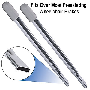 Rehabilitation Advantage 9 Inch Wheelchair Brake Handle Extensions – Pair, 9 Inch Long (Pack of 2)