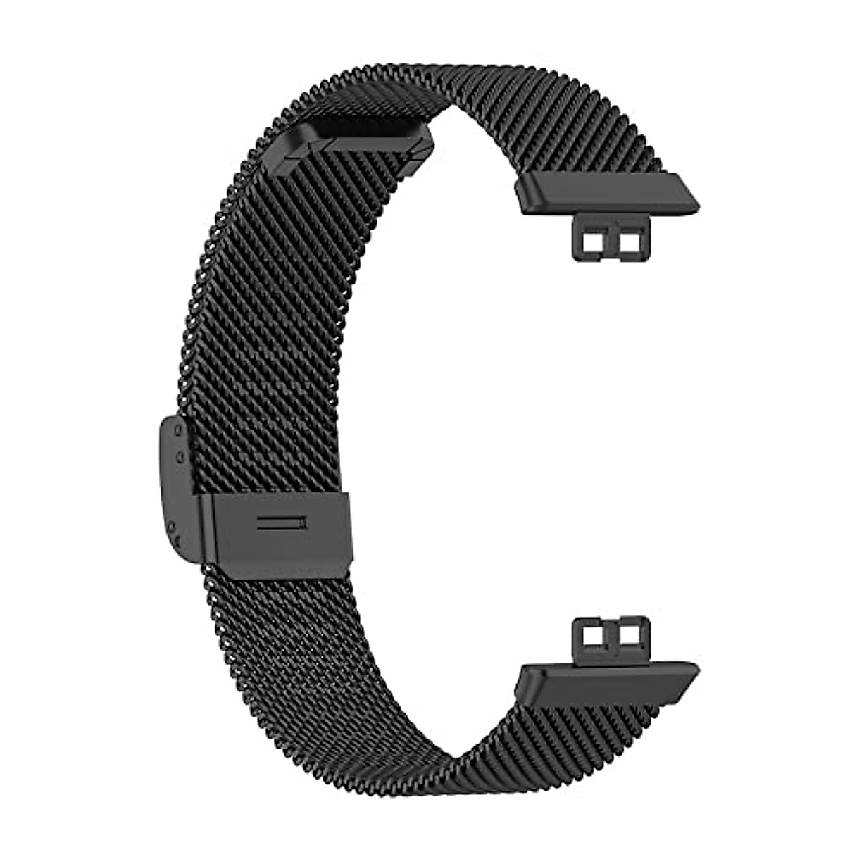 3Chome Band Strap Compatible with Huawei Watch Fit Smartwatch, Stainless Steel Bracelet Wristband Link for Huawei Watch Fit (Black)