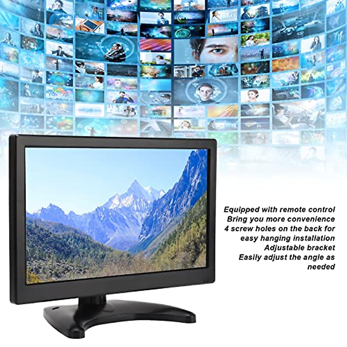 Acouto 11.6 Inch LCD Monitor Plastic LCD Screen Display with VGA HD Multimedia Interface Portable 1080P HD Color Display