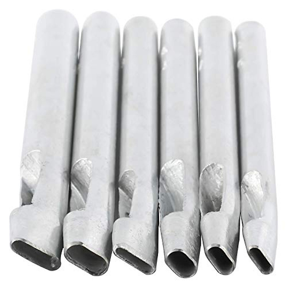 6 pcs Oval Shape Hole Punch Set, 6 Sizes 2-4mm Leather Belt Hollow Punching Tools, Oblong Shape DIY Leather Craft Working Cutting Tool Kit