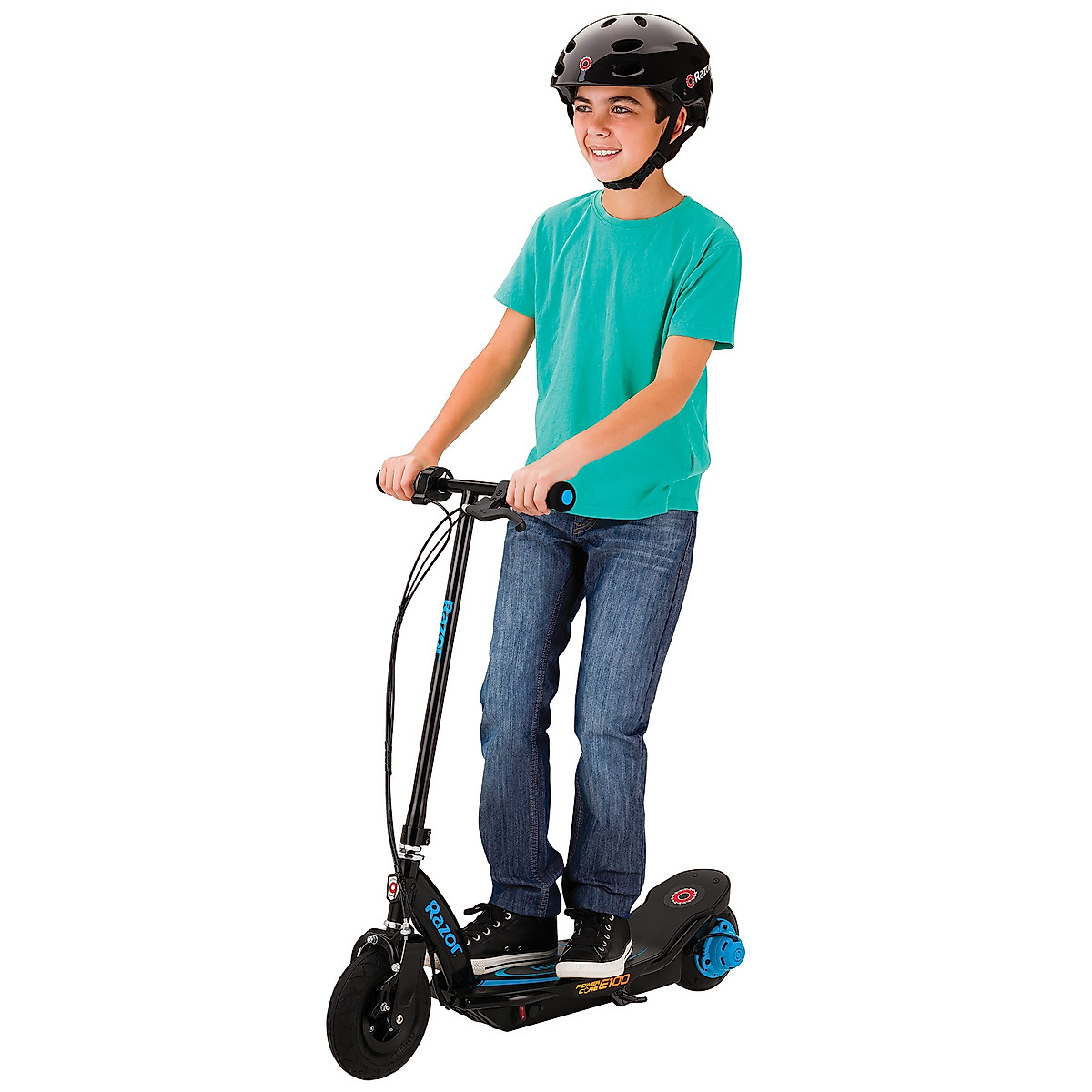 Razor Power Core E100 Electric Scooter - Black Deck - Blue - FFP