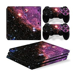 Mcbazel Vinyl Decal Protective Skin Cover Sticker for PS4 Pro Console & Controller - Galaxy