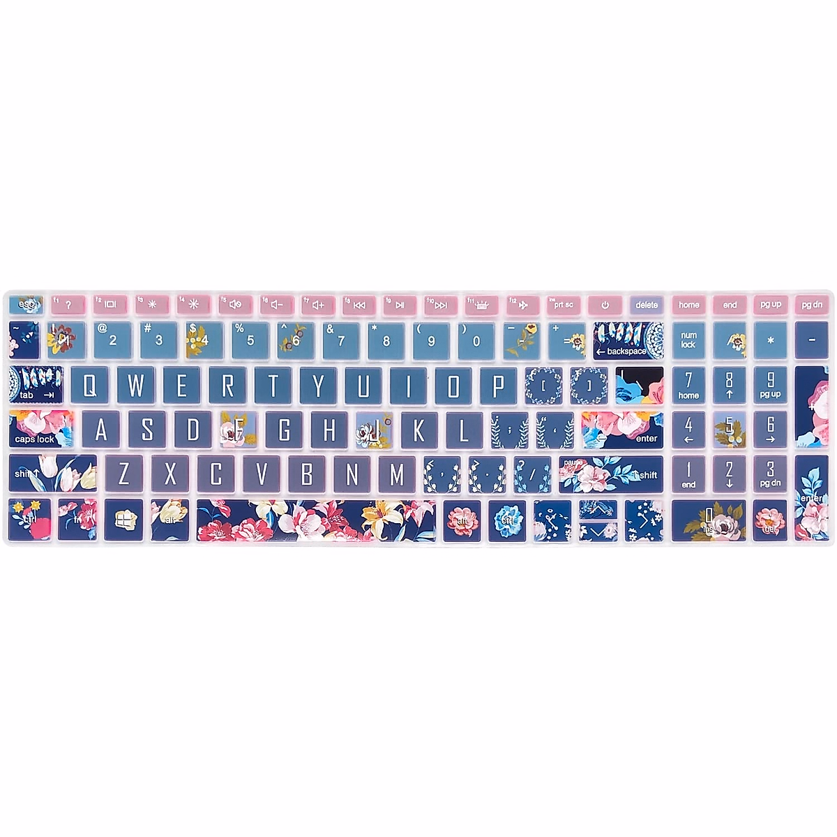 Sanfulin Silicone Keyboard Cover for 15.6 HP Pavilion & HP Laptop 15-eg 15t-eg 15-eh 15-er Series, HP Laptop 17 17-cn 17-cp 17z-cp Series, Red Flower