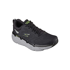 Skechers Men's Road Running Shoe, Black and Lime Textile, 10