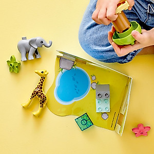 LEGO DUPLO Wild Animals of Africa 10971, Animal Toys for Toddlers, Girls & Boys Ages 2 Plus Years Old, Learning Toy with Baby Elephant & Giraffe Figures