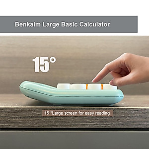 Calculators, Benkaim Desk Calculator,Basic Standard Calculator,12 Digit Large LCD Display Big Button Calculator for School, Home & Business Use(Beige)