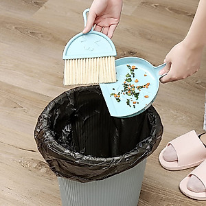 Engjajo Mini Hand Brooms Small Dust Pan and Brush Set for Table, Desk, Countertop, Key Board, Cat, Dog and Other Pets (Pink) ENG547