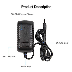 COOLM DC 12V 2A Power Adapter 100-240V AC to DC 12V 2000mA AC Adapter 24W Transformer Charger for LED Strip Lights, Audio/Video (2 Pack)