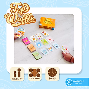 Lovemore Games Top Waffle Card Game - Beautifully Delicious Game for Kids, Teens, Adults, and Family Game Night - Great Gift for Ages 7+, 2-6 Players, 30-45 Minutes