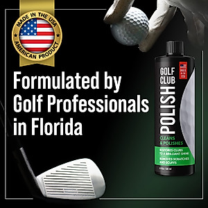 Berkland Golf Club Polish - Made in The USA Instant Golf Club Cleaner and Golf Club Scratch Remover - Cream Golf Club Polishing Kit/Golf Club Cleaning Kit - 8 oz of Metal Polish Compound