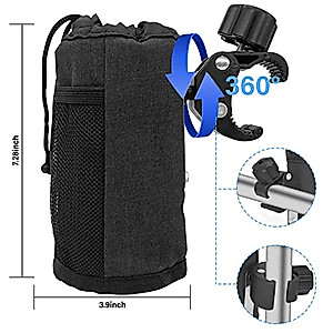 IUKUS Bike Cup Holder, Bike Water Bottle Holder with Alligator Clip, Easy Install & Waterproof Cup Holder for Stroller, Motorcycle, Bicycle, Boat, Scooter, Automotive, ATV/UTV(Black)