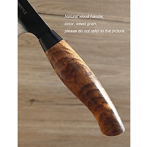 TIGERBEETLE SKD11 Triple Clamp Steel 7.5 Inch Santoku Knife SKD11 Japanese Steel Chef Knife for Home Kitchen and Dining Room (Ebonbonbony + African Flower Pear Wood)