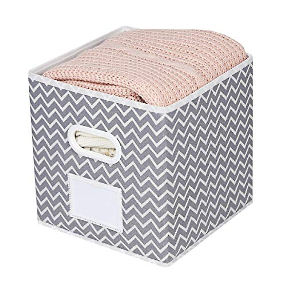 MAX Houser Fabric Cloth Storage Bins,Foldable Storage Cubes Organizer Baskets with Dual Handles for Home Bedroom Storage,Set of 6 (Grey)