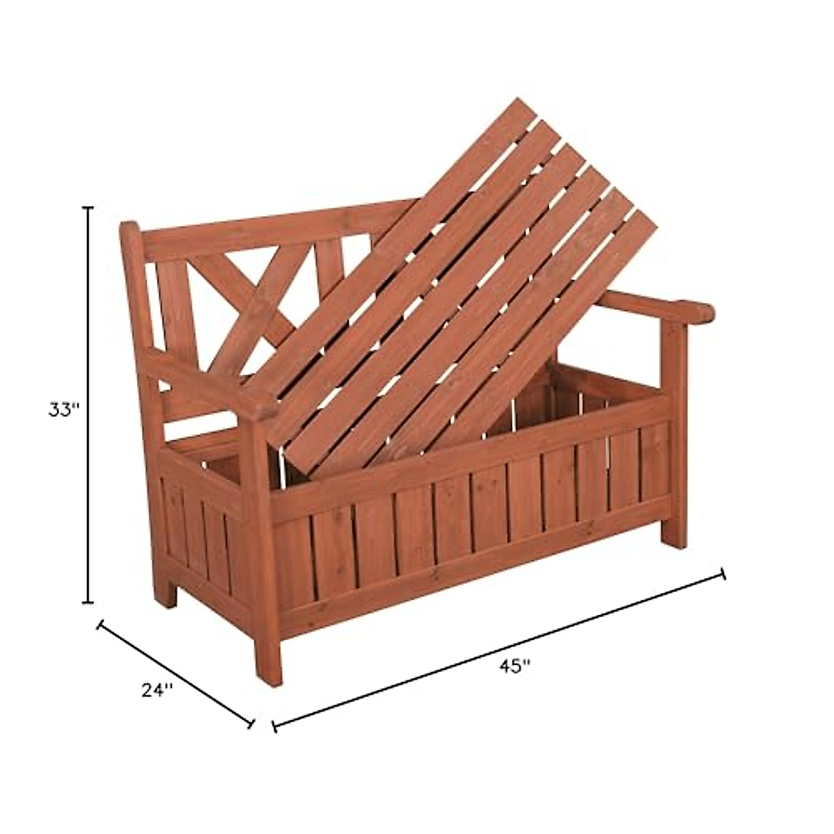 Leisure Season eisure Season SB6024 Wooden Backyard Brown-1 Piece-Patio, Balcony, Garden, Lawn, Park, Front Outdoor Bench with Storage