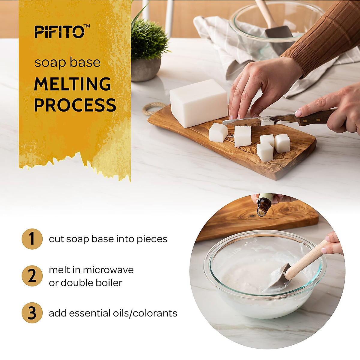Pifito Melt and Pour Soap Base Sampler (7 lbs) │ Jojoba Oil, Sweet Almond Oil, Mango Butter, Apricot Kernel Oil, Grapeseed Oil, Oatmeal, Clear (1lb ea) │ Glycerin Soap Making Supplies