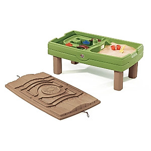 Step2 Naturally Playful Sand & Water Activity Center | Kids Sand & Water Table with Umbrella