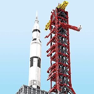 Building Boat Launch Tower Mk I for NASA Apollo Saturn V 21309/92176 Outer Space Model Rocket Building Kit, Large Base Building Toy for Kids and Adults (7702 Pieces) with PF Motors(Not Include Rocket)