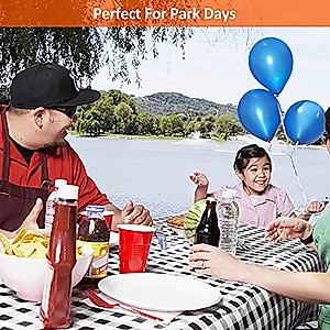 KENOBEE 8ft Picnic Table and Bench Fitted Tablecloth Cover, 96"x30" Flannel Backing Elastic Edge Waterproof Wipeable Plastic Cover Vinyl Tablecloth for Home Goods Indoor Outdoor Patio, Black-White