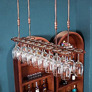 Bar Unit Floating Shelves Wall Mounted Metal Home Wine Rack | Wine Bottle | Hanging Stemware Glass Holder | Cork Storage | Storage Rack | Home and Kitchen Decor
