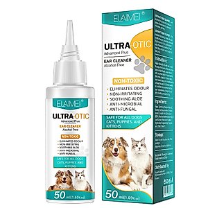 Kurchugo Dog Ear Cleaner 1.69 Fl Oz, Ear Wash for Dogs & Cats, Ear Drops for Pet, Advanced Dog Ear Infection Treatment Solution, Soothes Itchy & Inflamed Ears, Removes Debris, Waxy, Buildup and Odor