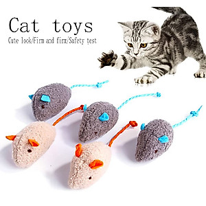 Q.Y.HOME Cat Toy Interactive Toy Plush Mouse Shaped Toy - (3 Pack),Small Breeds