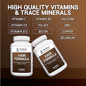 Dr. Berg All in One Vitamins for Hair, Skin & Nails - Advanced Formula with Biotin, Saw Palmetto, DHT Blocker & Trace Minerals - 90 Veg Capsules