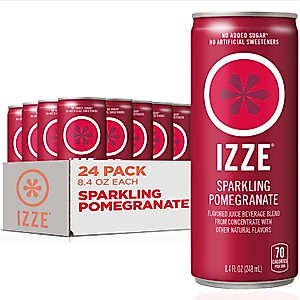 Izze Sparkling Juice, Pomegranate, 8.4 Fl Oz (Pack of 24)