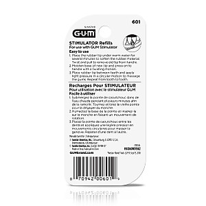 GUM Stimulator Refills - 3 Rubber Tips Included - Compatible with The Stimulator Permanent Handle - Massager, Plaque Removal Health,3ct, 1pk