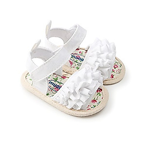 Meckior Summer Infant Baby Girls Sandals Striped Bowknot Soft Rubber Sole First Walker Shoes