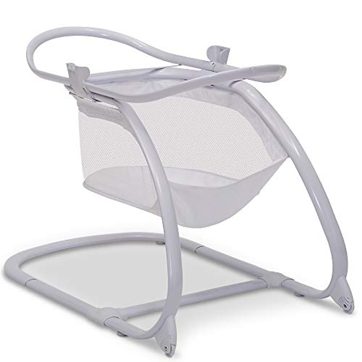 Delta Children 2-in-1 Moses Basket Bedside Bassinet Sleeper - Portable Baby Crib with Wheels & Removable Moses Basket, Grey