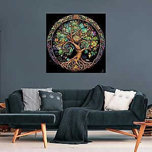 JFYHAB DIY 5D Diamond Painting Kits for Adults Diamond Art Tree of Life Diamond Painting Full Drill Crystal Rhinestone Embroidery Craft Kits for Home Wall Decor Gifts, 12x12inch