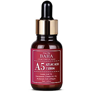 Azelaic Acid 5% Facial Serum with Niacinamide - Fast Rosacea Skin Care Product + Reduce Cystic Acne Scar + Redness Relief Face + Pimple Pigmentation Blackhead, 1 Fl Oz (30ml) (5% Azelaic Acid)