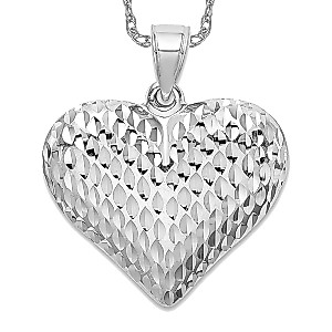 IceCarats 925 Sterling Silver Heart Love Necklace Charm Pendant 25mm x 23mm Only