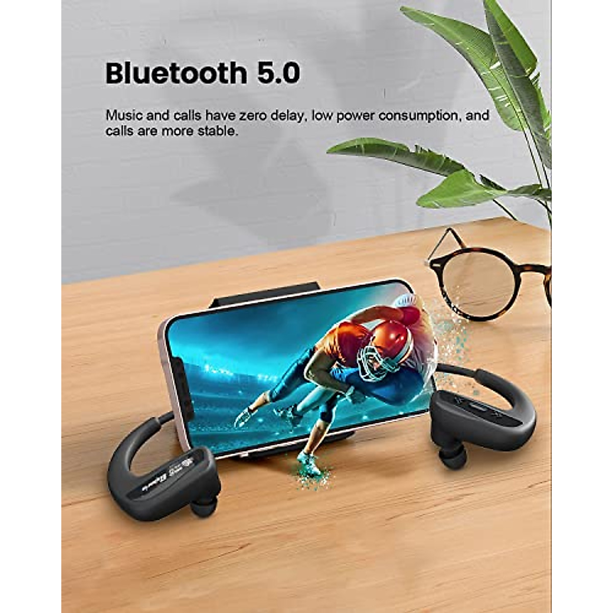 CYBORIS Wireless Bluetooth Headphones, IPX8 Waterproof Swimming Headphones, 16GB Mp3 Player Workout Headphones - Built-in Bone Conduction Waterproof Horn in-Ear Earphones for Run, Swim, Cycle