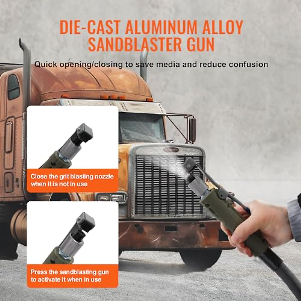 Sand Blaster VEVOR 10Gal Pot Sandblaster, 125 Psi Pressure Sand Blasting Complete Kit for Paint, Stain, Rust Removal and Special Surface Treatment of Material