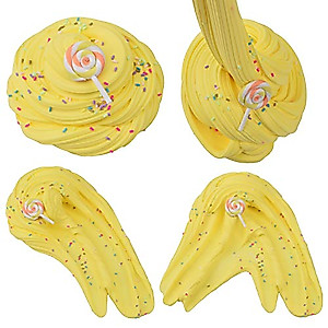 9 Pack Butter Slime Kit with Blue Stitch, Elephant, Watermelon, Latte, Candy, Peach, O-REO, Rainbow and Coffee Charms, Scented DIY Slime for Girls and Boys, Stress Relief Toy for Kids Party and Gift